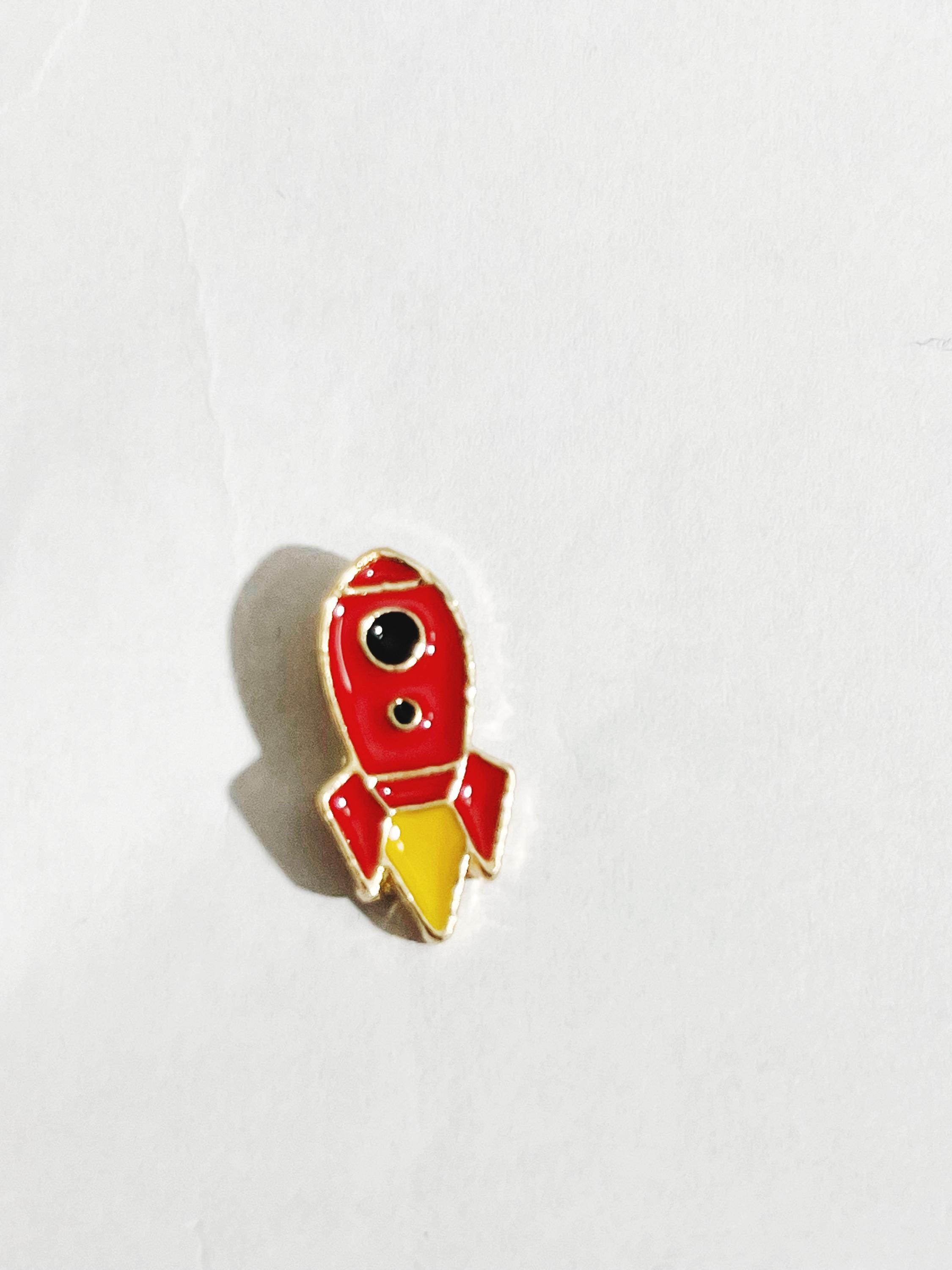 Red Rocket Enamel Pin: Outer Space Shirt Pin - Etsy