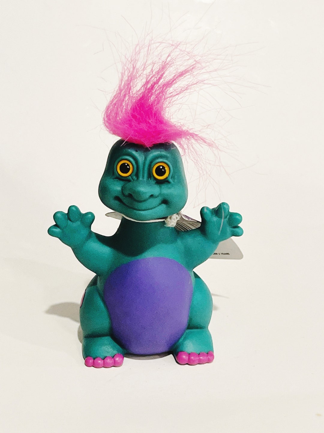 Russ Troll Hatchlings Baby Dinosaur 3.5" Pink Hair Vintage Troll Retro ...