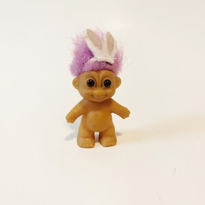 Vintage Russ Troll Miniature Easter Bunny Troll Doll Rabbit Ears Purple ...