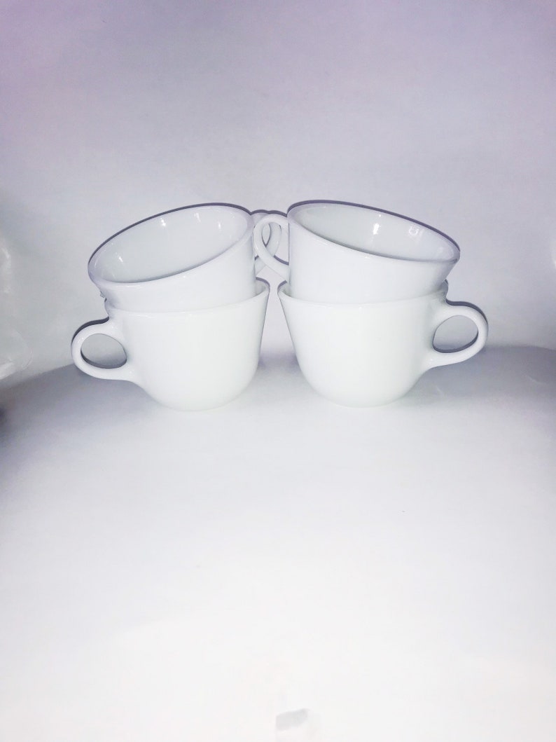 Vintage Pyrex Milk Glass Coffee Cups Set of 4 1970's 70s - Etsy