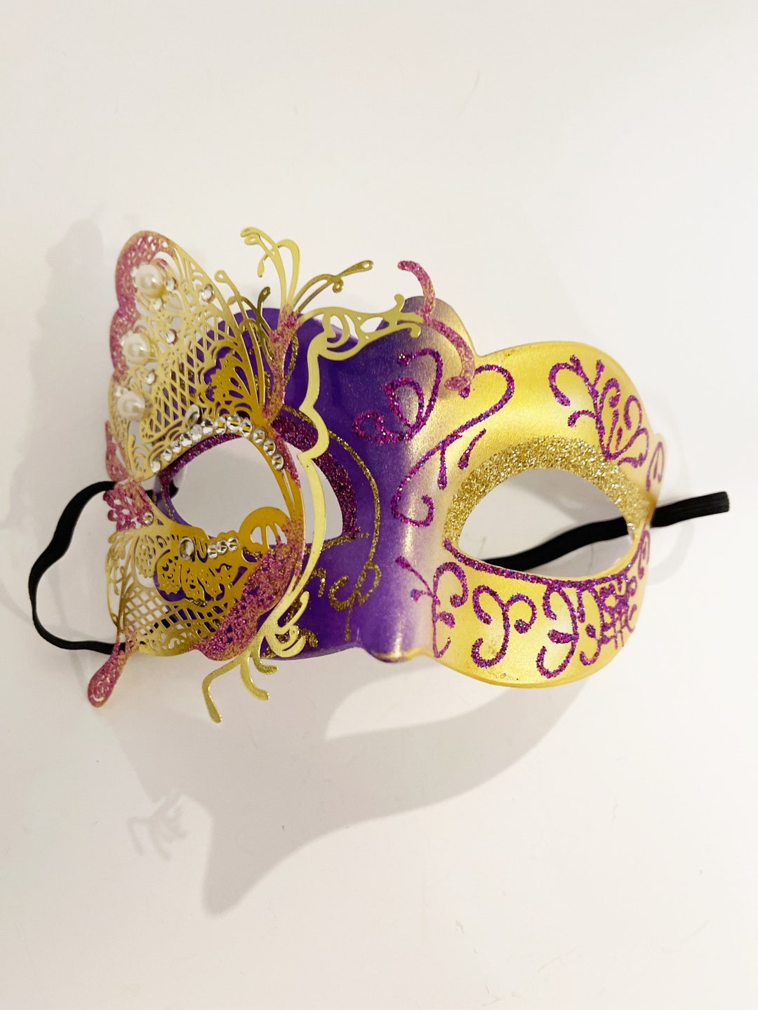Purple Butterfly Masquerade Mask: Gold Party Mask - Etsy
