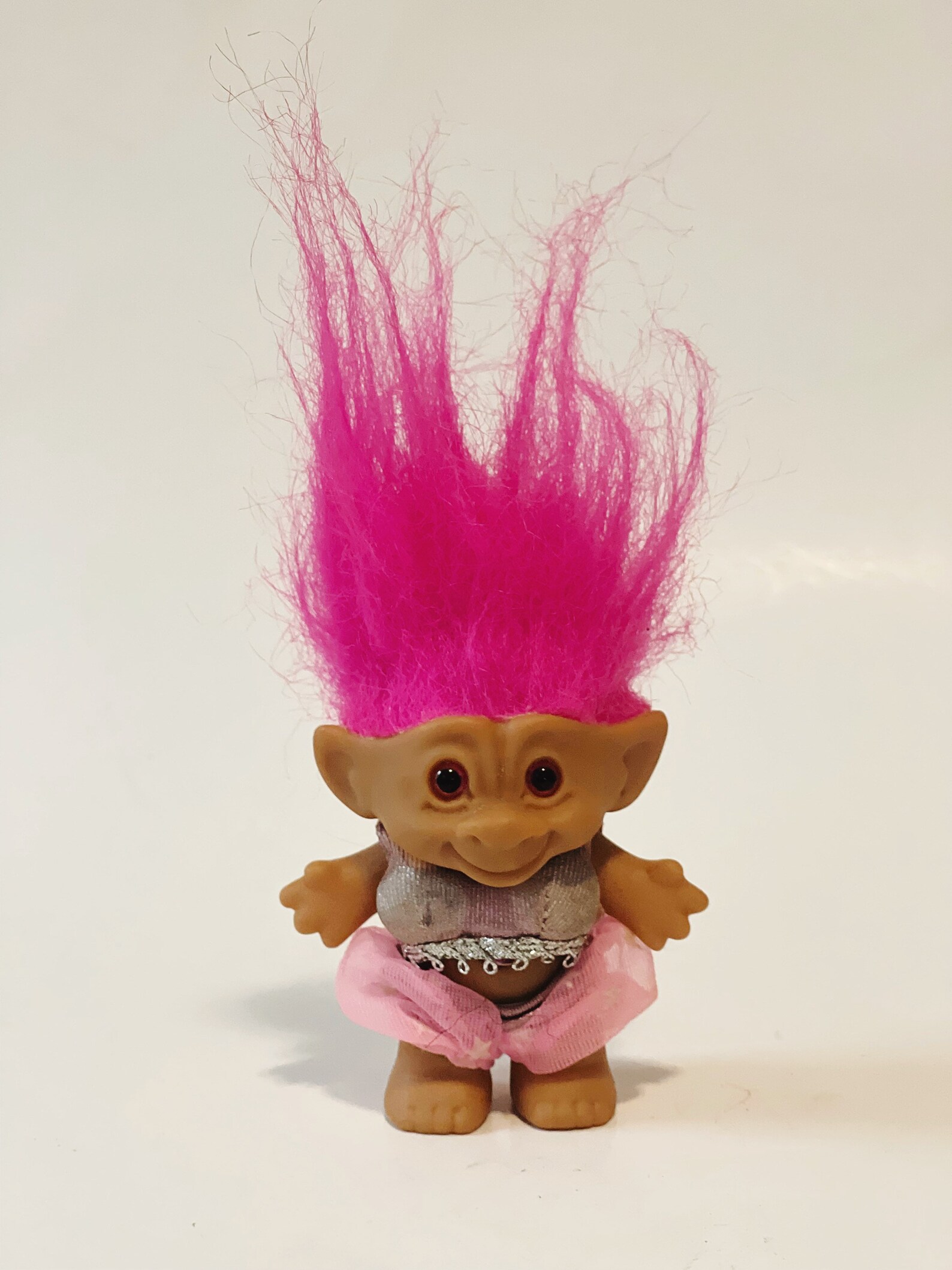 Vintage Neon Pink Hair Troll Doll Belly Dancing Troll Pink Jewel ...