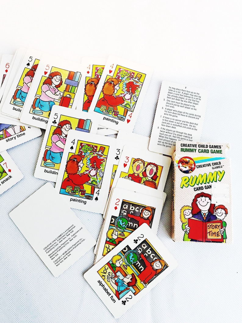 Vintage Rummy Cards Children's Rummy Card Game 1976 Mixies - Etsy