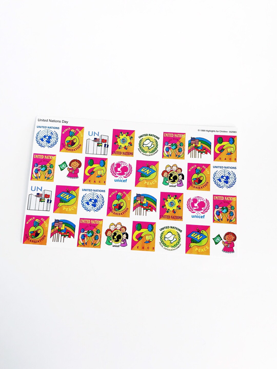 United Nations Day Stickers UN Peace Sticker Sheet World Health ...