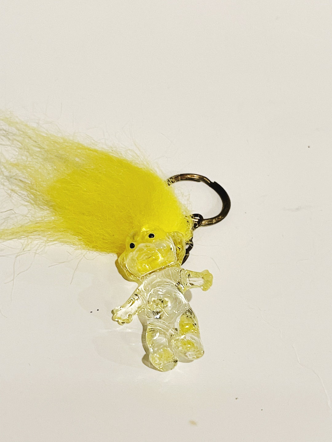 Yellow Troll Keychain Purse Charm Accessory Vintage Troll Doll Clear ...