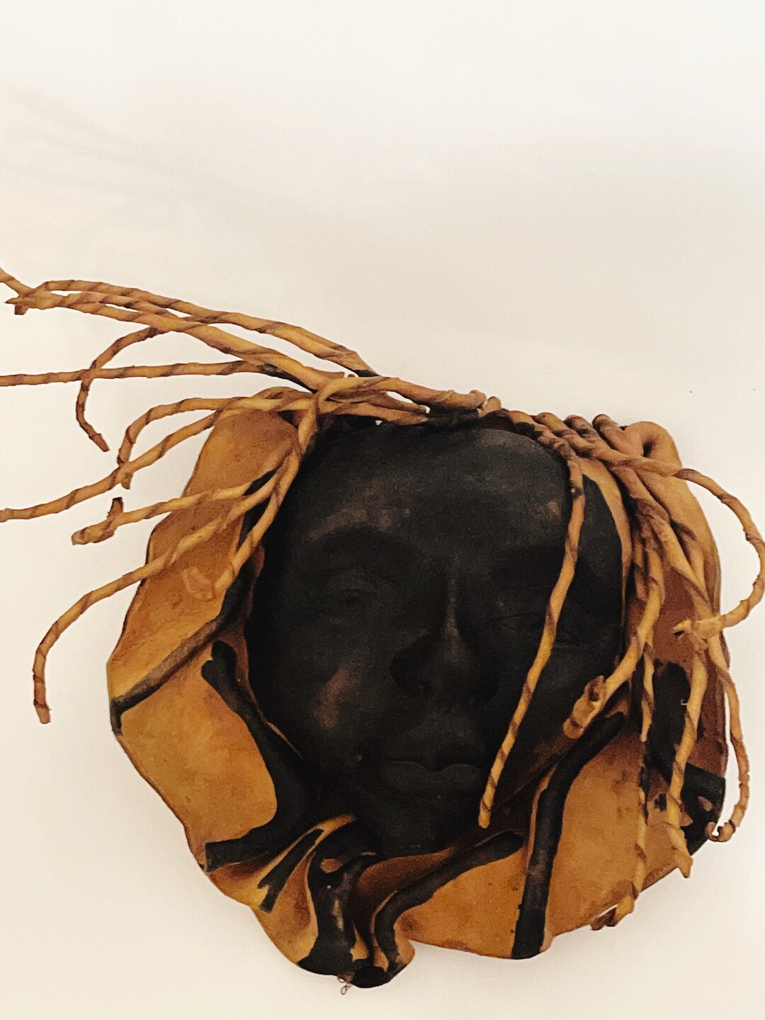 Vintage Leather Woman's Face Wall Mask: Afrocentric African Folk Art - Etsy