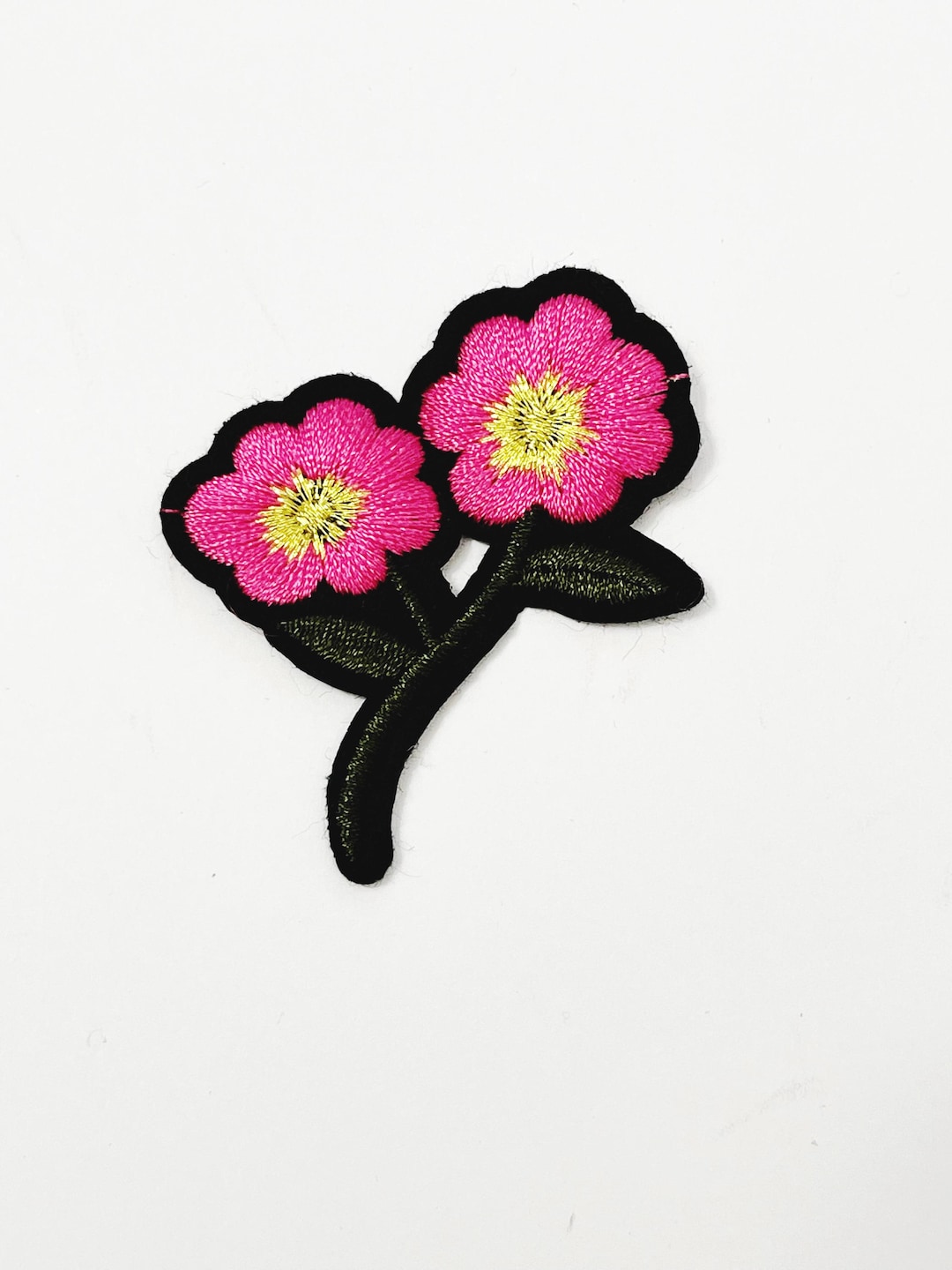 Pink Flower Embroidered Iron-on Patch - Floral Applique 2" - Etsy