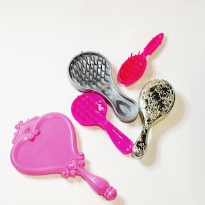Miniature Barbie Mirrors Hair Brushes and Combs Dollhouse Hair ...