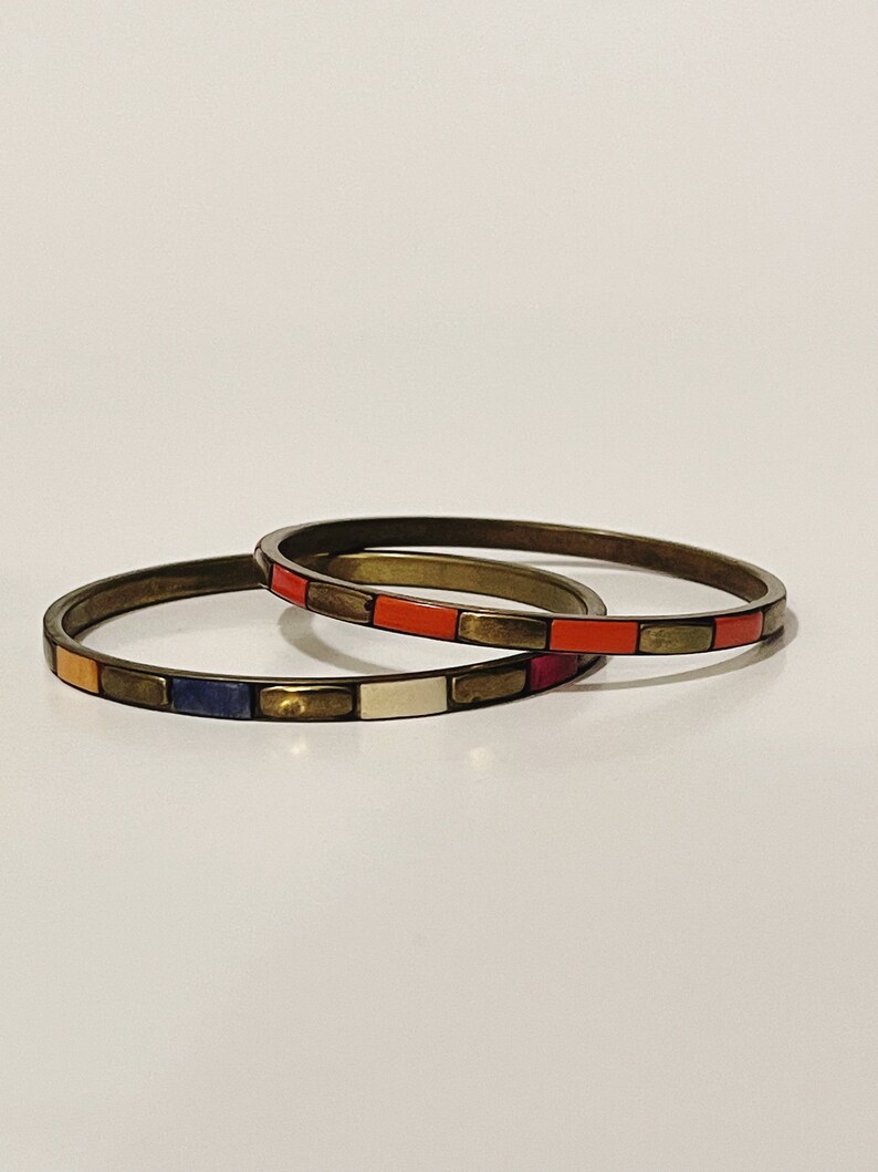 Vintage Boho Brass Shell Mosaic Inlay Bangles Bracelet Retro - Etsy