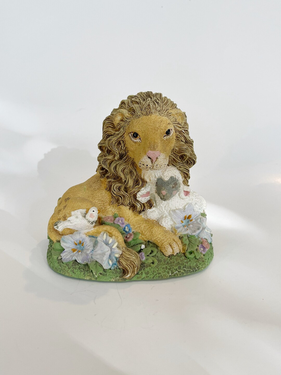 Vintage Lion and Lamb Stone Figurine Handcrafted Noah Arks Animal ...