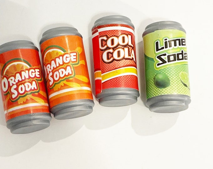 Plastic Soda Toy Pop Pretend Food Beverages Drink Lot Plastic Cans of ...