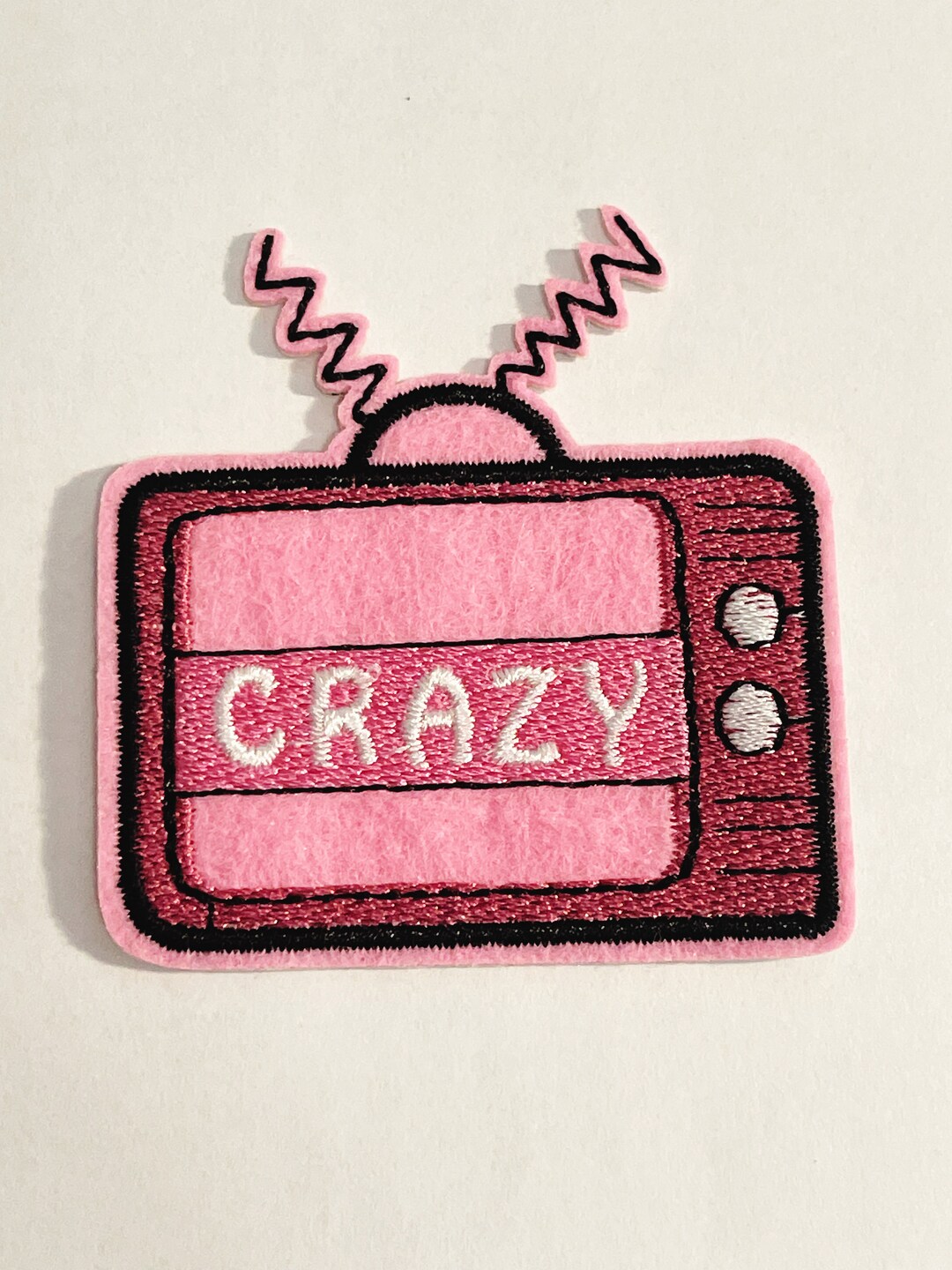 Crazy Patch Pink TV Patch Television Patch, Patches, Applique, Iron on ...