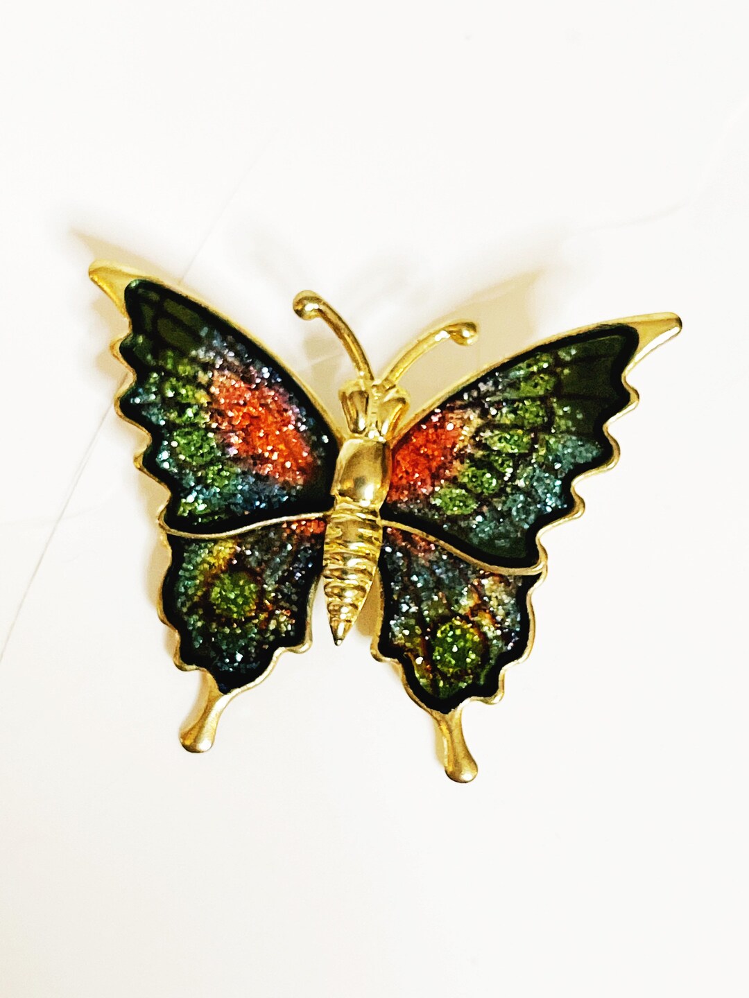 Vintage Monarch Butterfly Pin Enamel Brooch Hat Pin Insect Lapel Pin ...