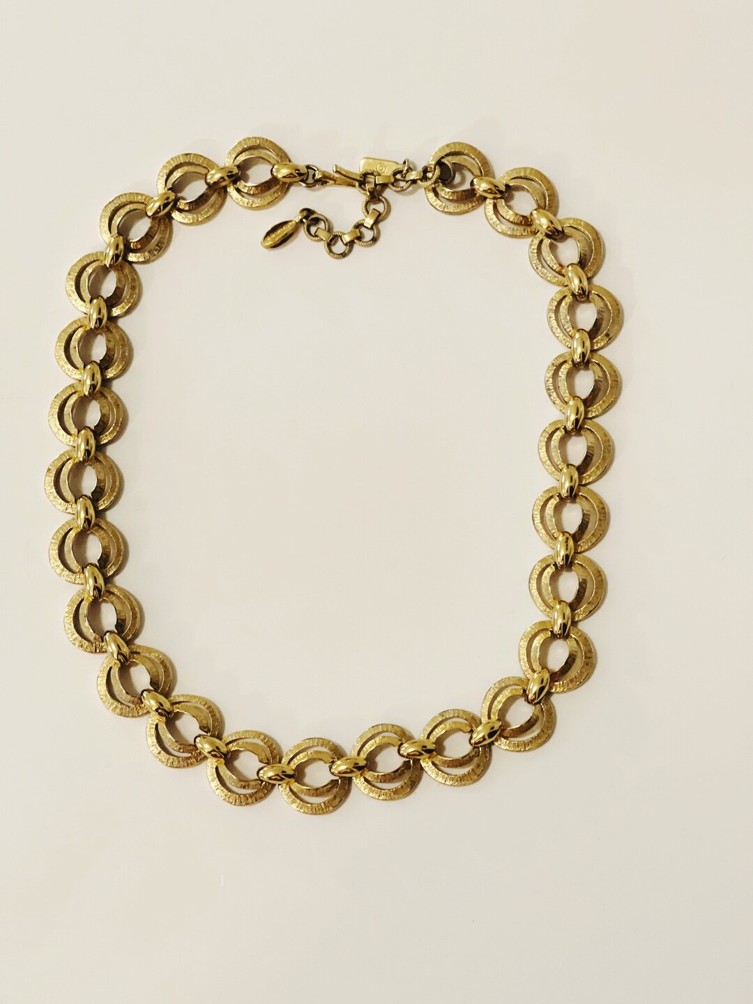 Vintage Monet Gold Tone Choker Signed Monet Gold Plated Chainlink ...