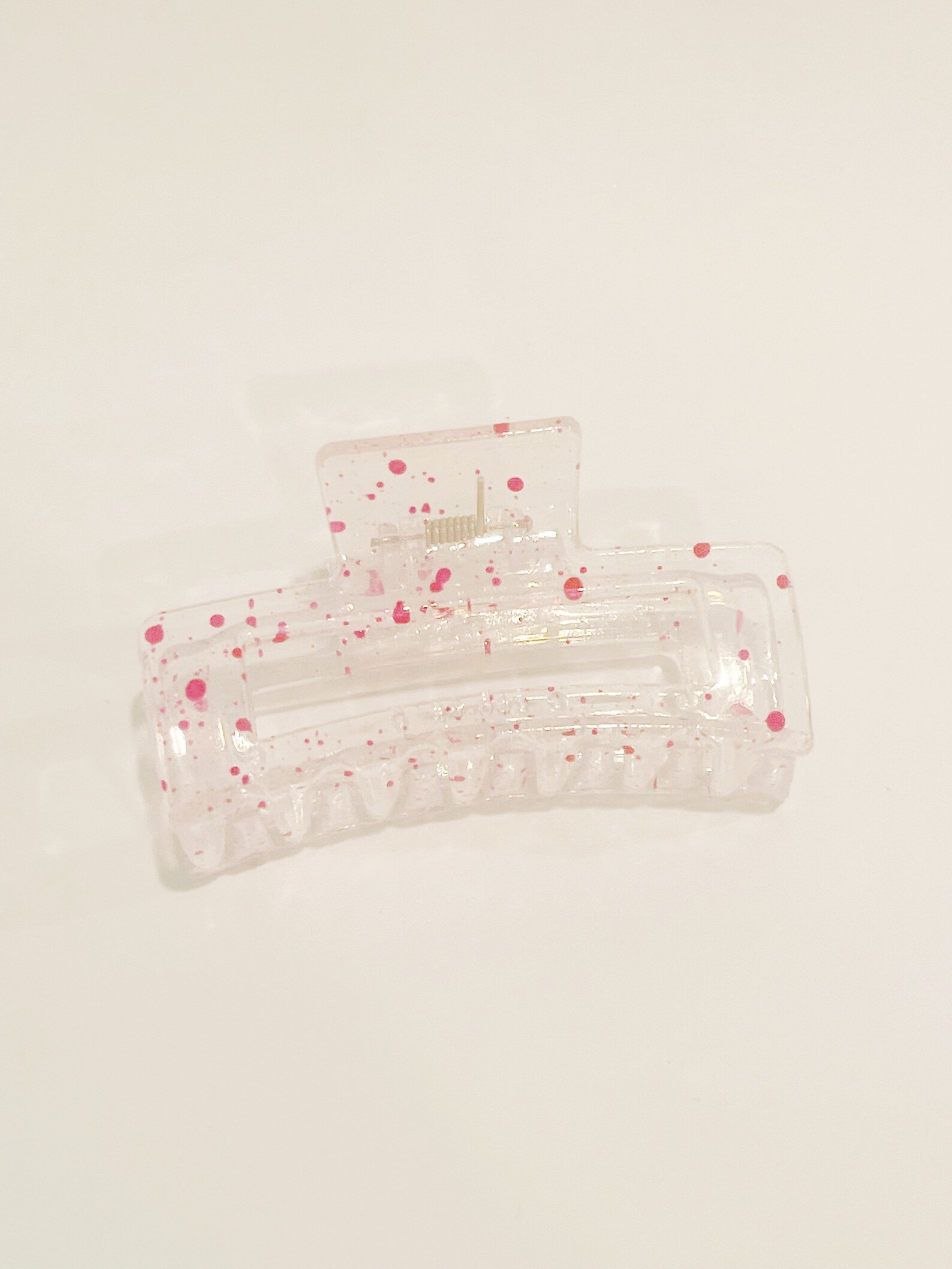 Pink Hair Claw Clip Pink and Clear Hair Clip Retro Hair Clamp Speckled ...