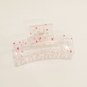 Pink Hair Claw Clip Pink and Clear Hair Clip Retro Hair Clamp Speckled ...