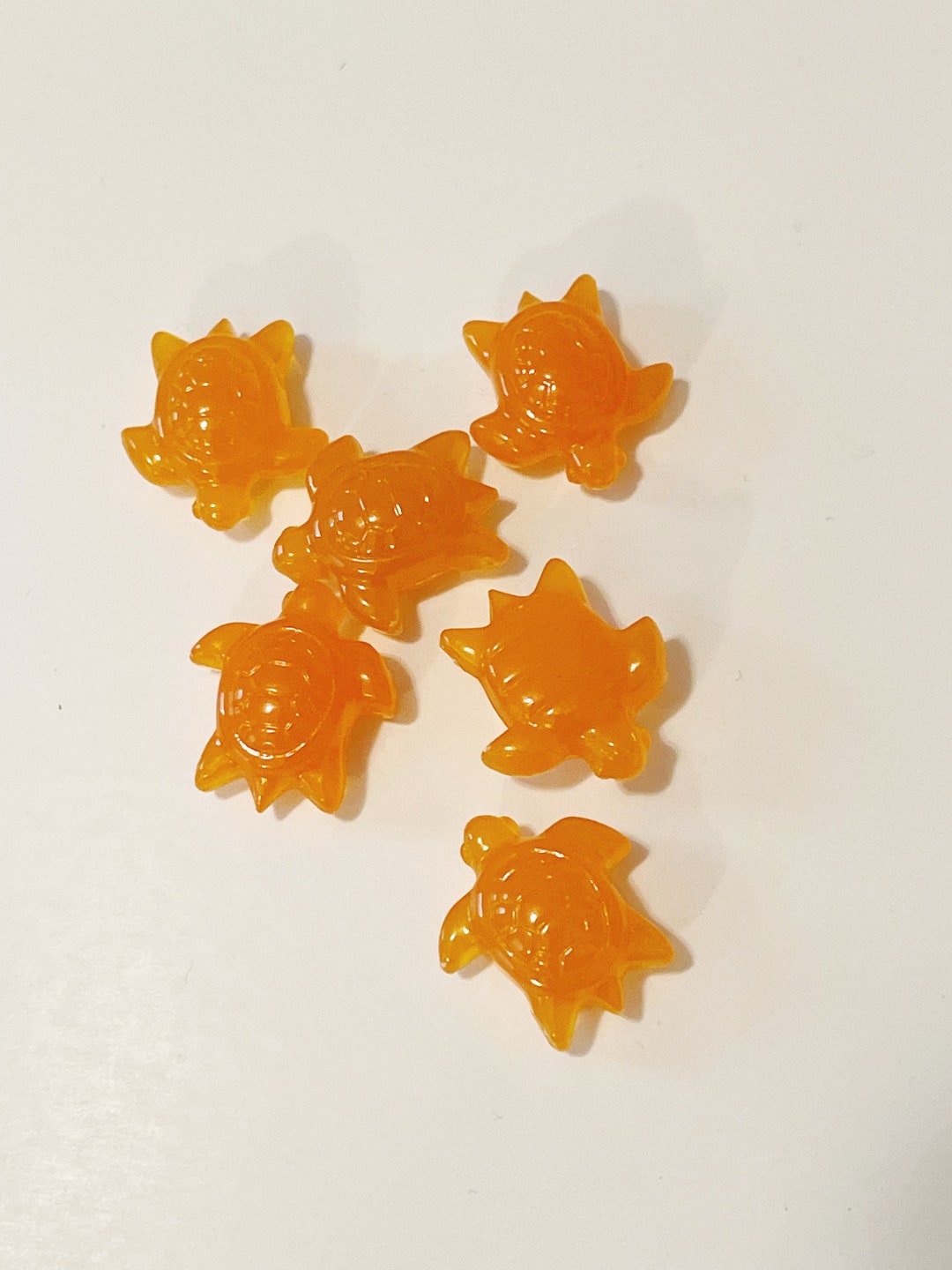 Acrylic Turtles Plastic Orange Turtle Novelty Lot of 6 Clear Plastic ...