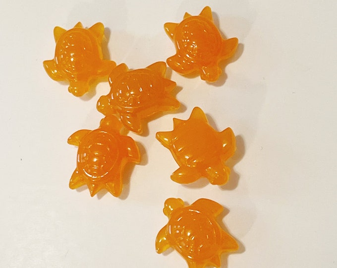 Acrylic Turtles Plastic Orange Turtle Novelty Lot of 6 Clear Plastic ...