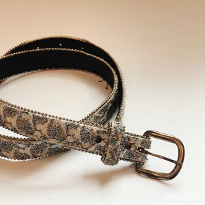 Vintage Belt Eclectic Retro Belt 1990s Glam Glitter Fabric Belt Beaded ...