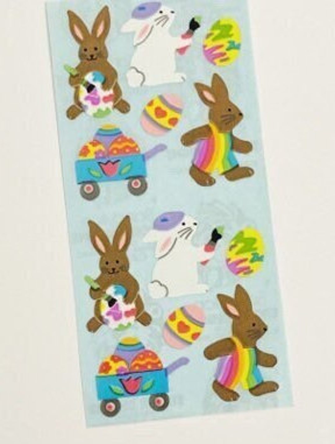 Vintage Happy Easter Stickers Bunny Rabbit Easter Egg Stickers DIY ...