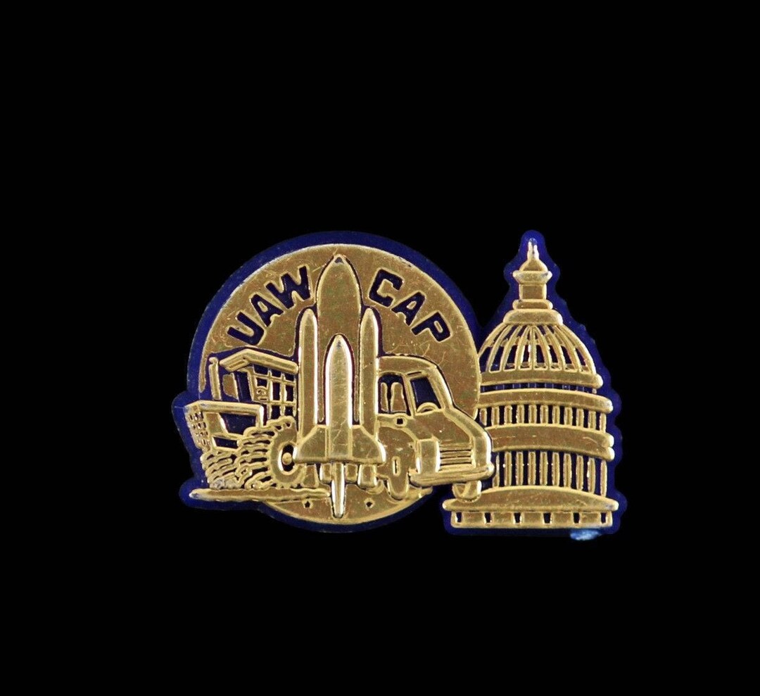 Vintage UAW CAP United Auto Workers Lapel Pin Hat Pins Retiro ...