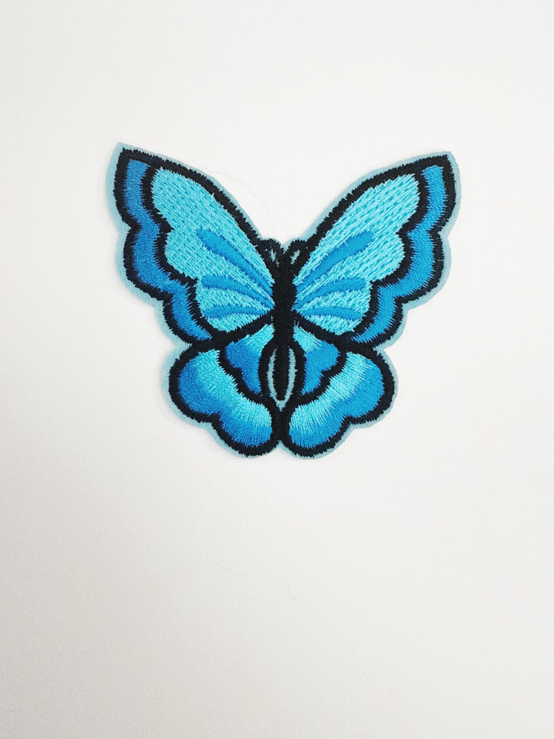 Blue Butterfly Embroidered Patch Iron on Applique Aesthetic Nature ...