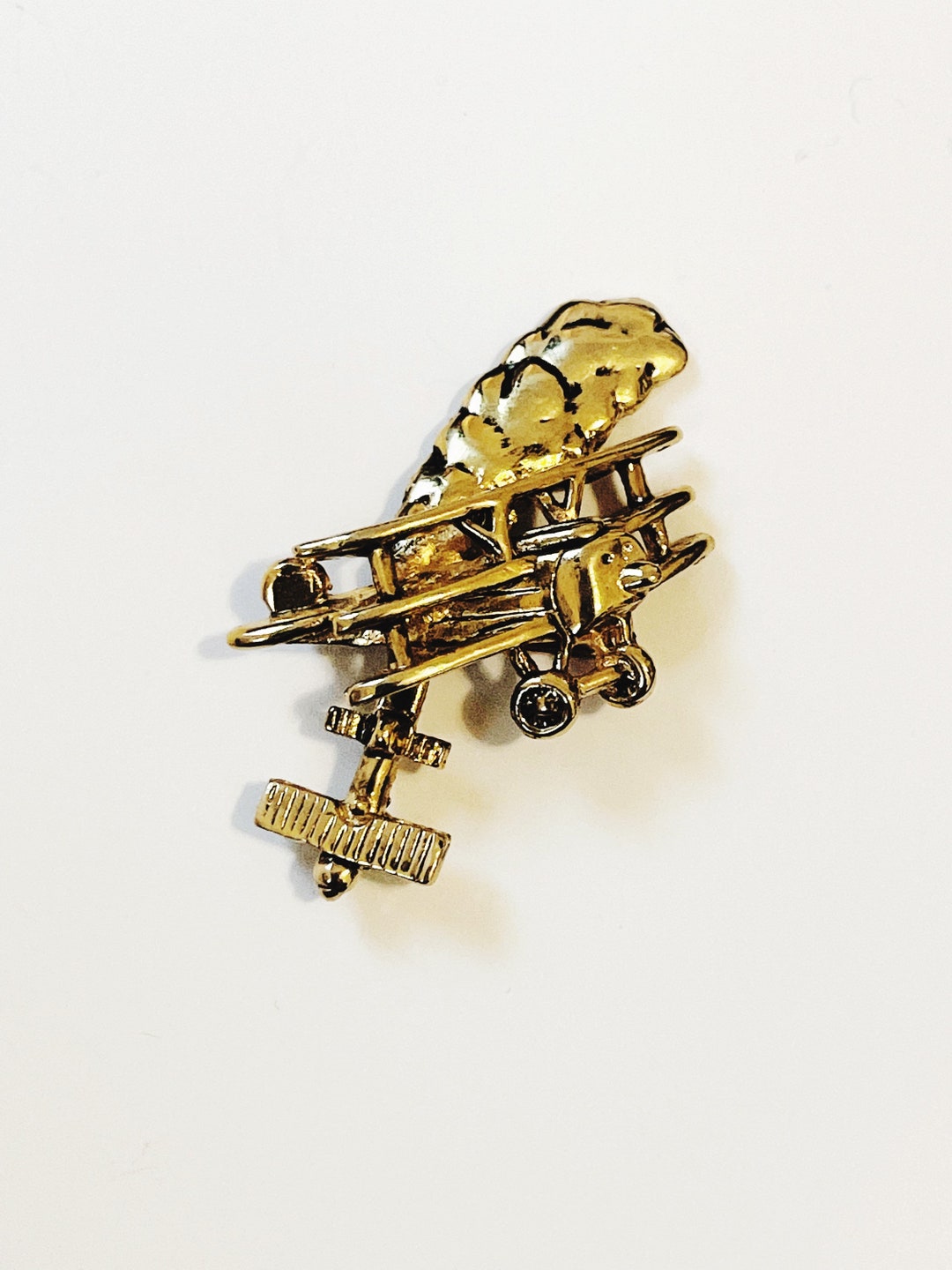 Vintage Airplane Pin Lauren Spencer Air Plane Brooch Gold Tone Pilot ...