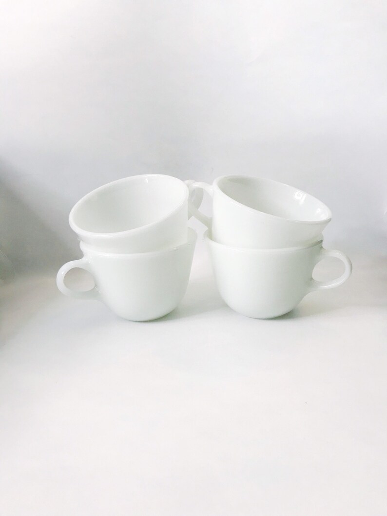 Vintage Pyrex Milk Glass Coffee Cups Set of 4 1970's 70s - Etsy