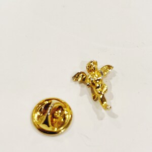 Gold Tone Ange Pin Angel Pin Guardian Angel Lapel Pin Cherub Brooch Pin ...