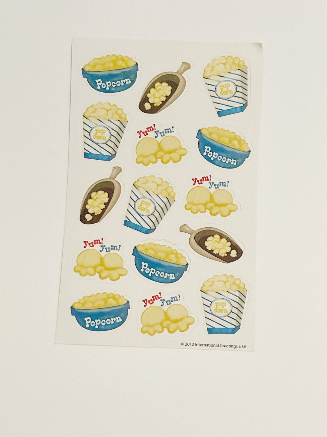 Popcorn Scented Stickers Vintage Popcorn Lovers Sticker Retro Yum Yum ...