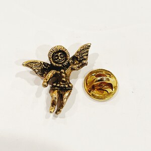 Vintage Angel Pin Angel Wings Elf Pin Pinback Button Mystical Creature ...