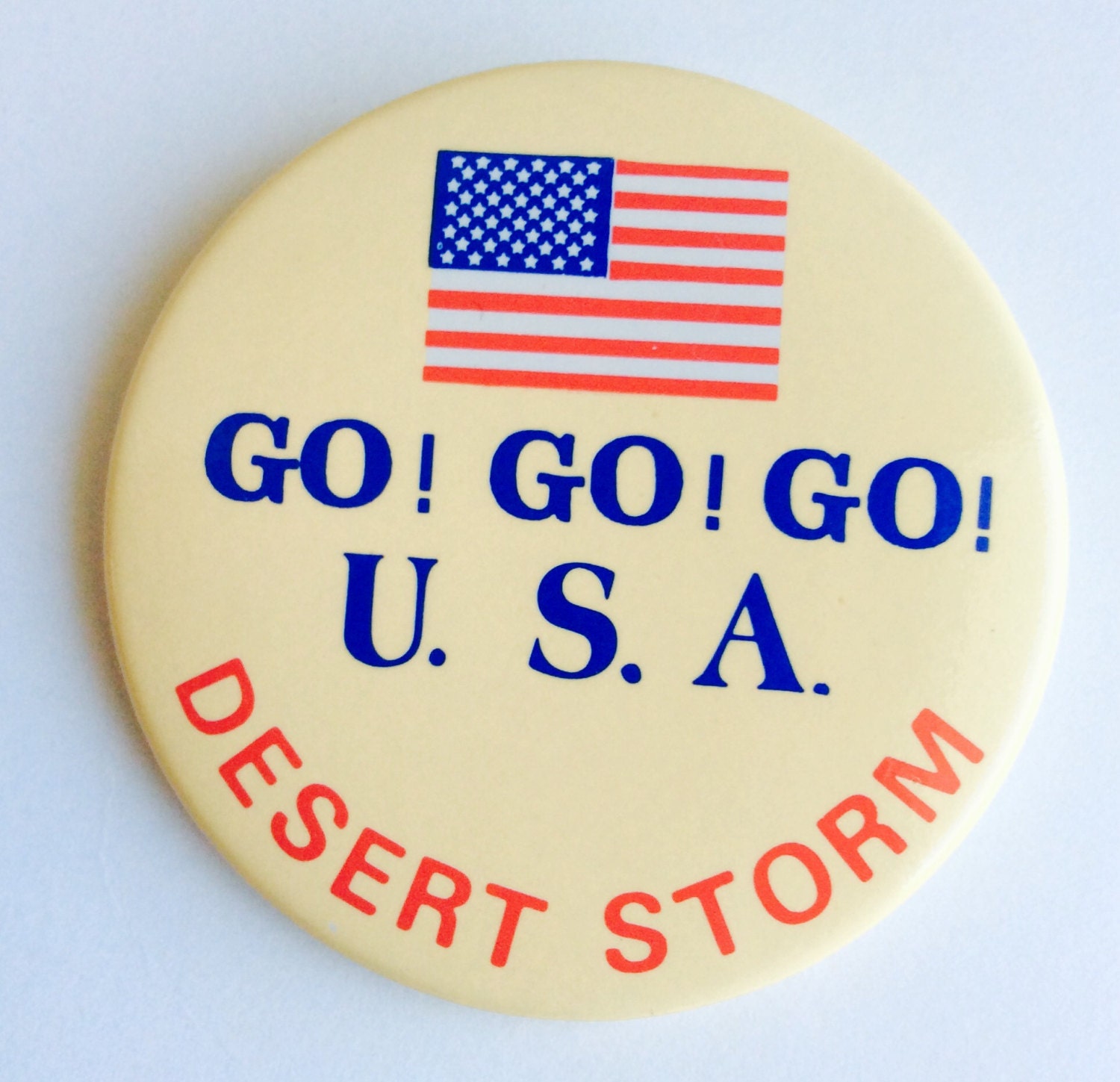 Vintage US Military Desert Storm Pin Button Go Go Go USA - Etsy