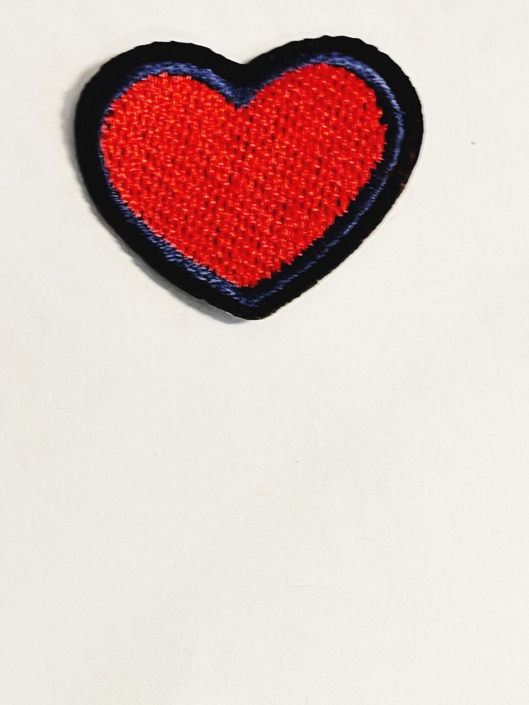 Red Heart Patch: Black Trim Appliqué, Sew On/iron on (2" Diameter) - Etsy