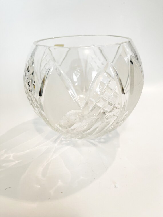 Vintage Mikasa Crystal Rose Bowl Sphere Glass Bowl Flower Vase - Etsy