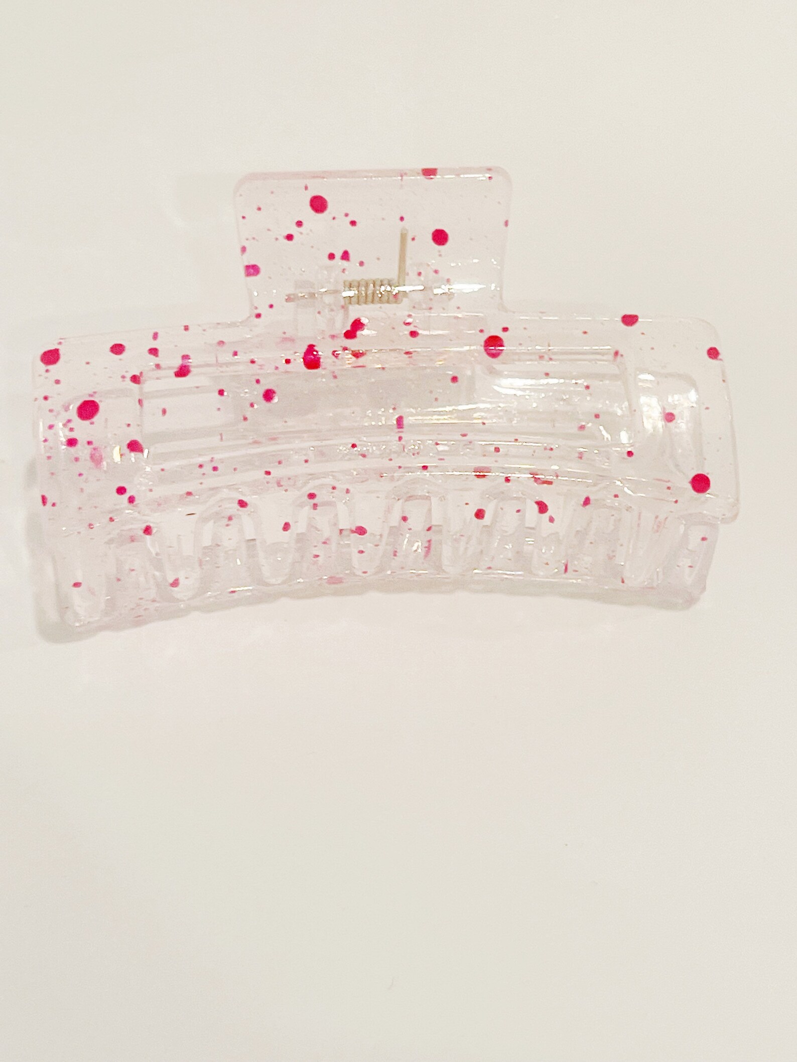 Pink Hair Claw Clip Pink and Clear Hair Clip Retro Hair Clamp Speckled ...