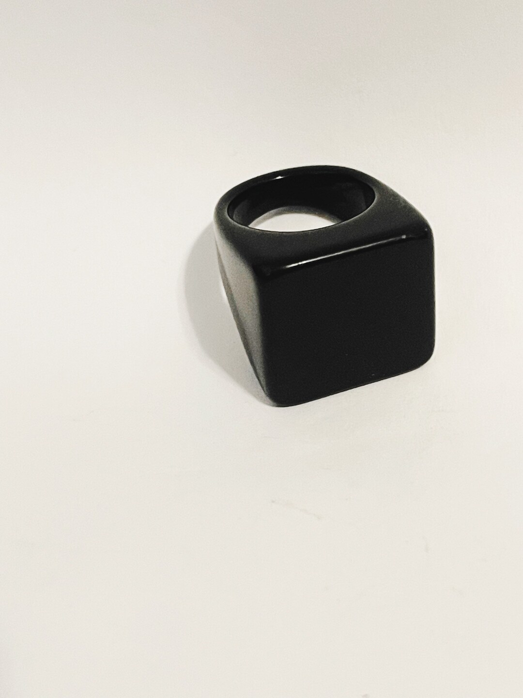 Black Square Bubble Ring Lucite Bubble Ring Groovy Ring Retro Ring ...