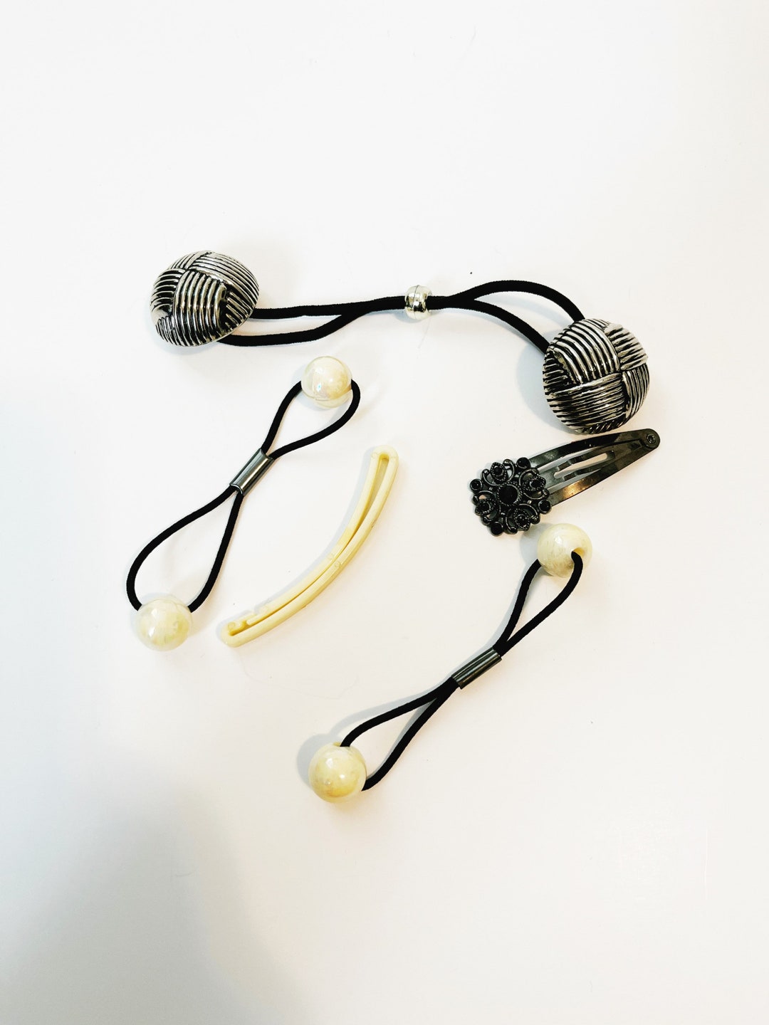 90s Hair Accessories Lot: Retro Hair Ties & Barrettes - Etsy
