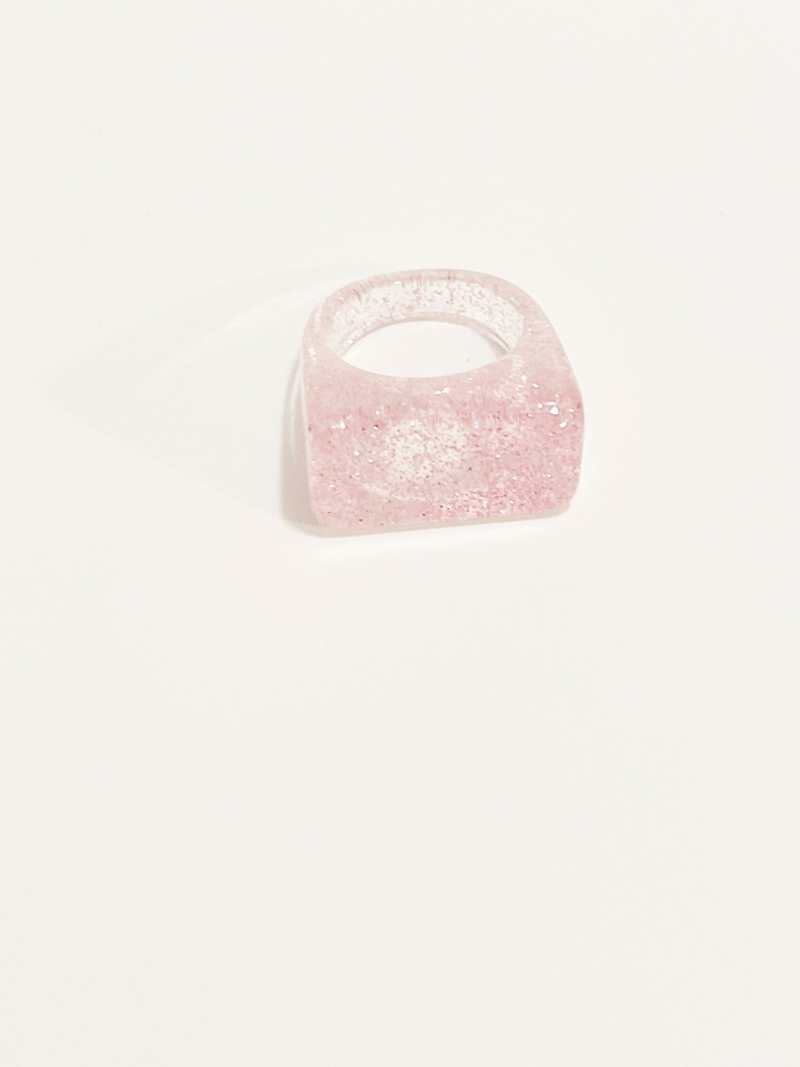 Pink Glitter Ring Lucite Bubble Retro Ring Plastic Ring - Etsy