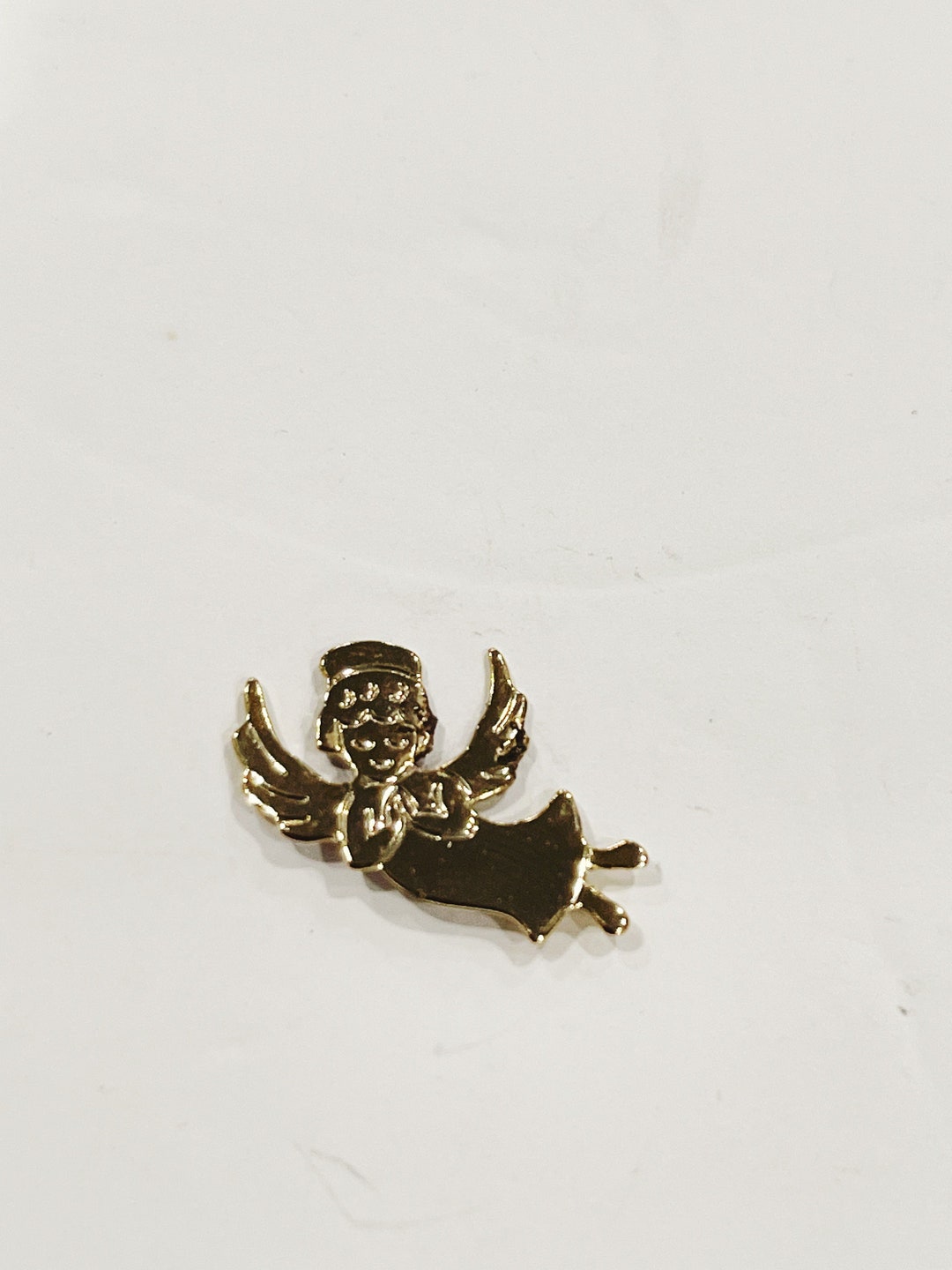 Gold Tone Angel Pin Guardian Angel Lapel Pin Cherub Brooch Pin Small ...