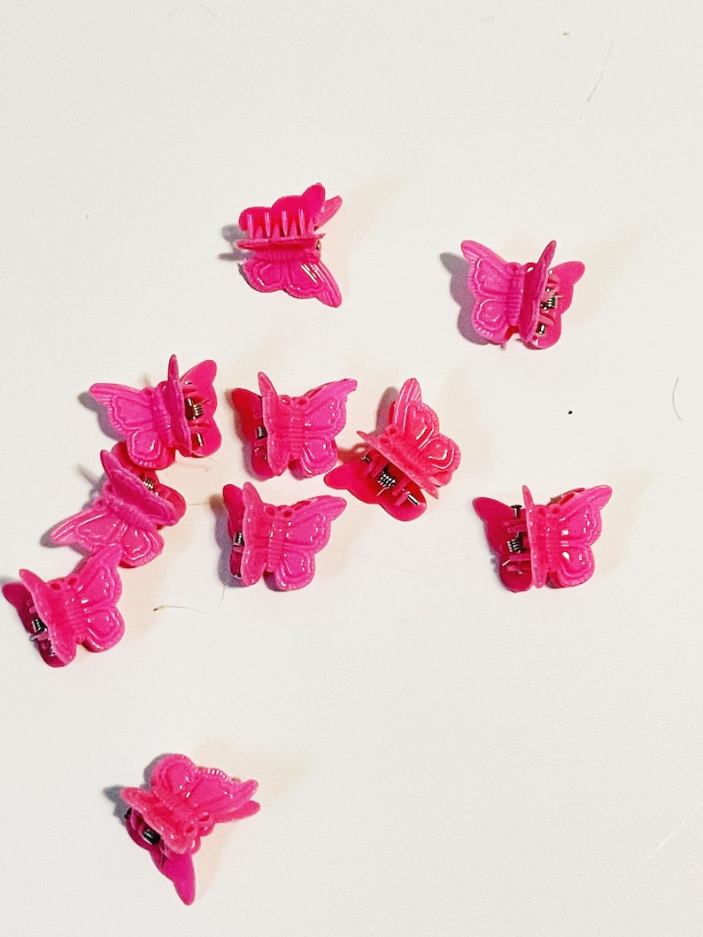 90s Style Pink Butterfly Clips Mini Butterflies Hair Clip Hair - Etsy