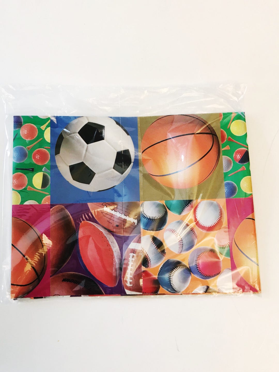 Athletes Gift Wrap Sports Balls Tender Thoughts Paper Sheet Basketball ...