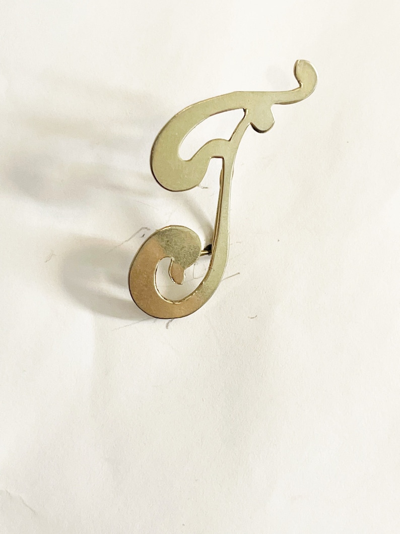 Vintage Initial Cursive f Lapel Pin Gold Tone - Etsy