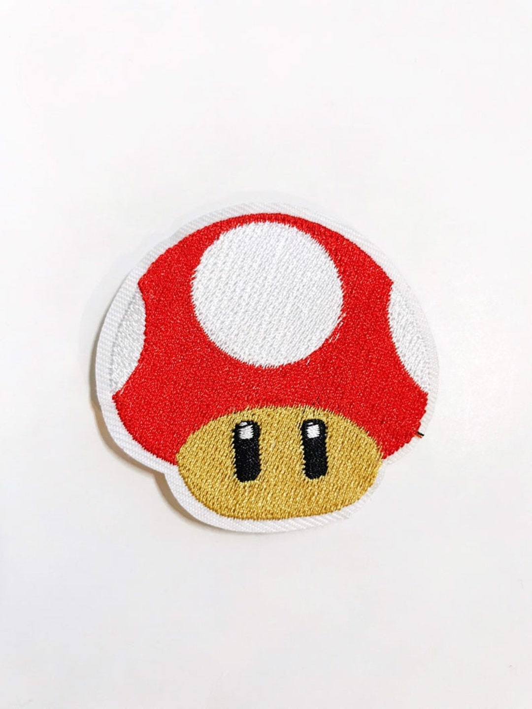 Nintendo Super Mario Red Mushroom Iron on Patch Embroidered Applique ...