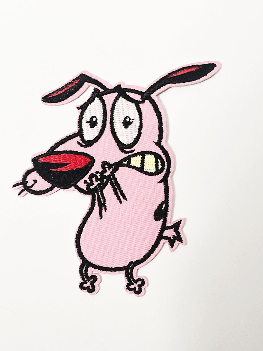 Courage the Cowardly Dog Patch: Pink Cartoon Iron on Applique - Etsy