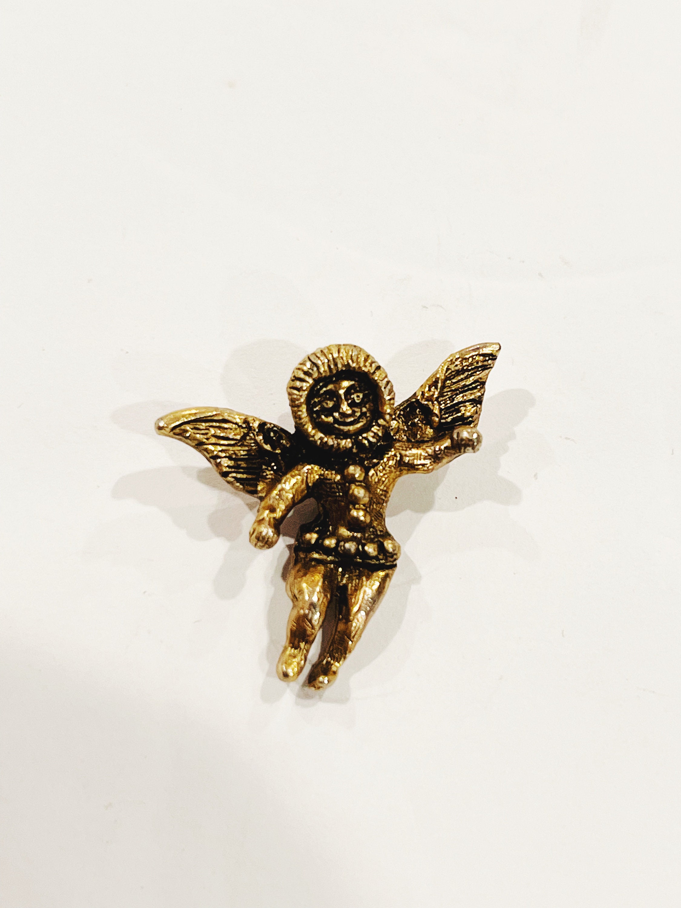 Vintage Angel Pin Angel Wings Elf Pin Pinback Button Mystical Creature ...