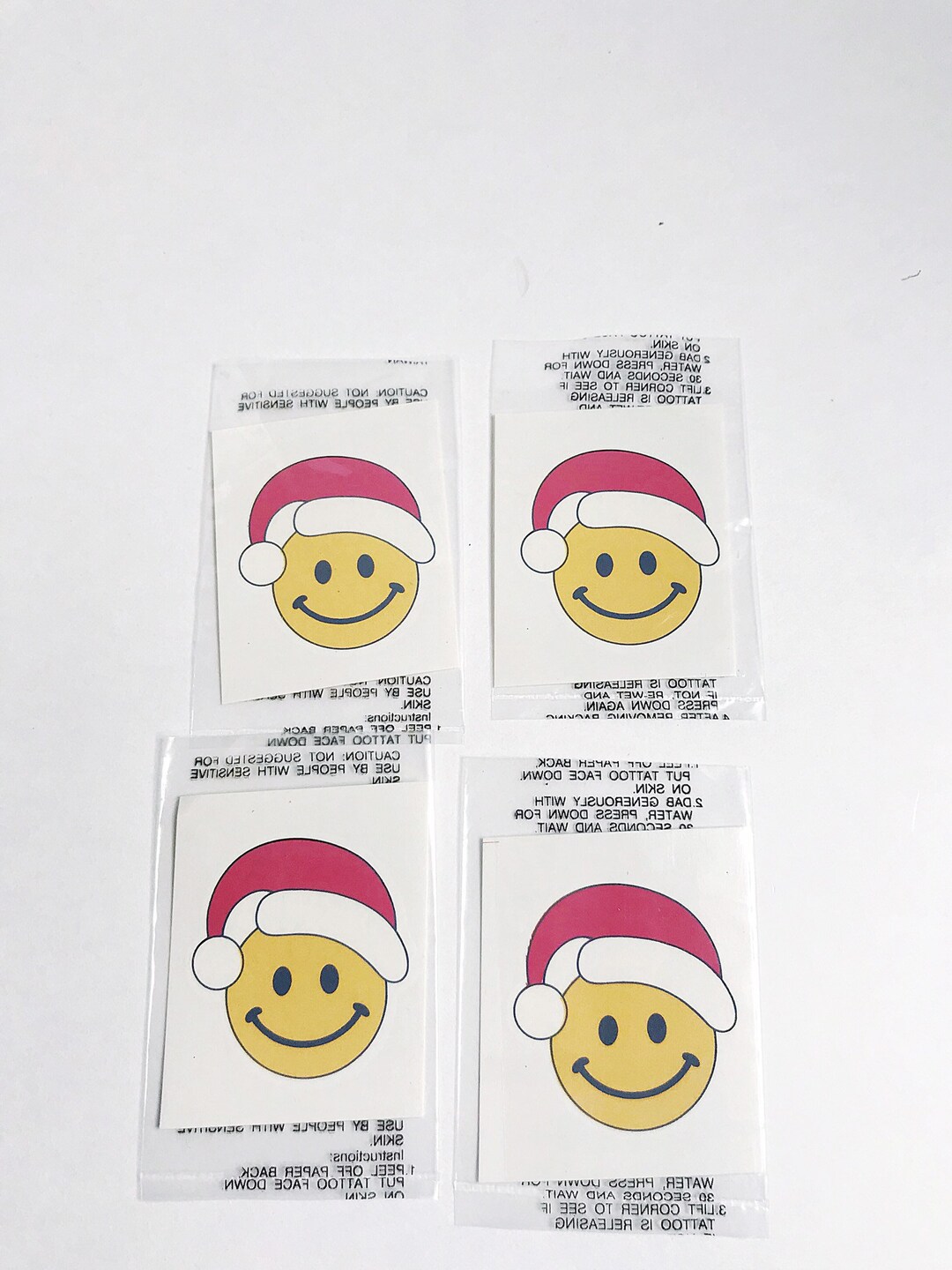 Temporary Christmas Tattoos Vintage Smiley Face Skin Santa Christmas ...