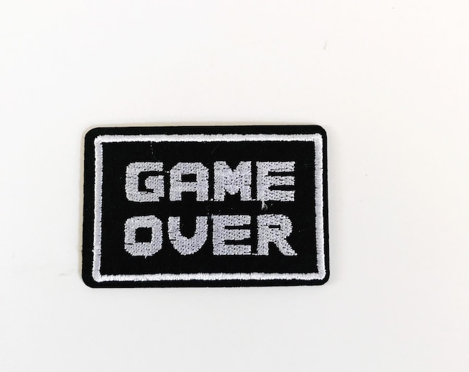 Game Over Iron on Patch Game Over Video Game Sew on Patch Mario ...