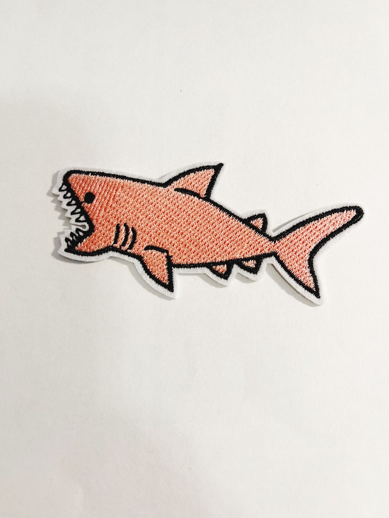 Pink Shark Embroidered Patch: Iron on Appliqué (3 1/2 Inches) - Etsy