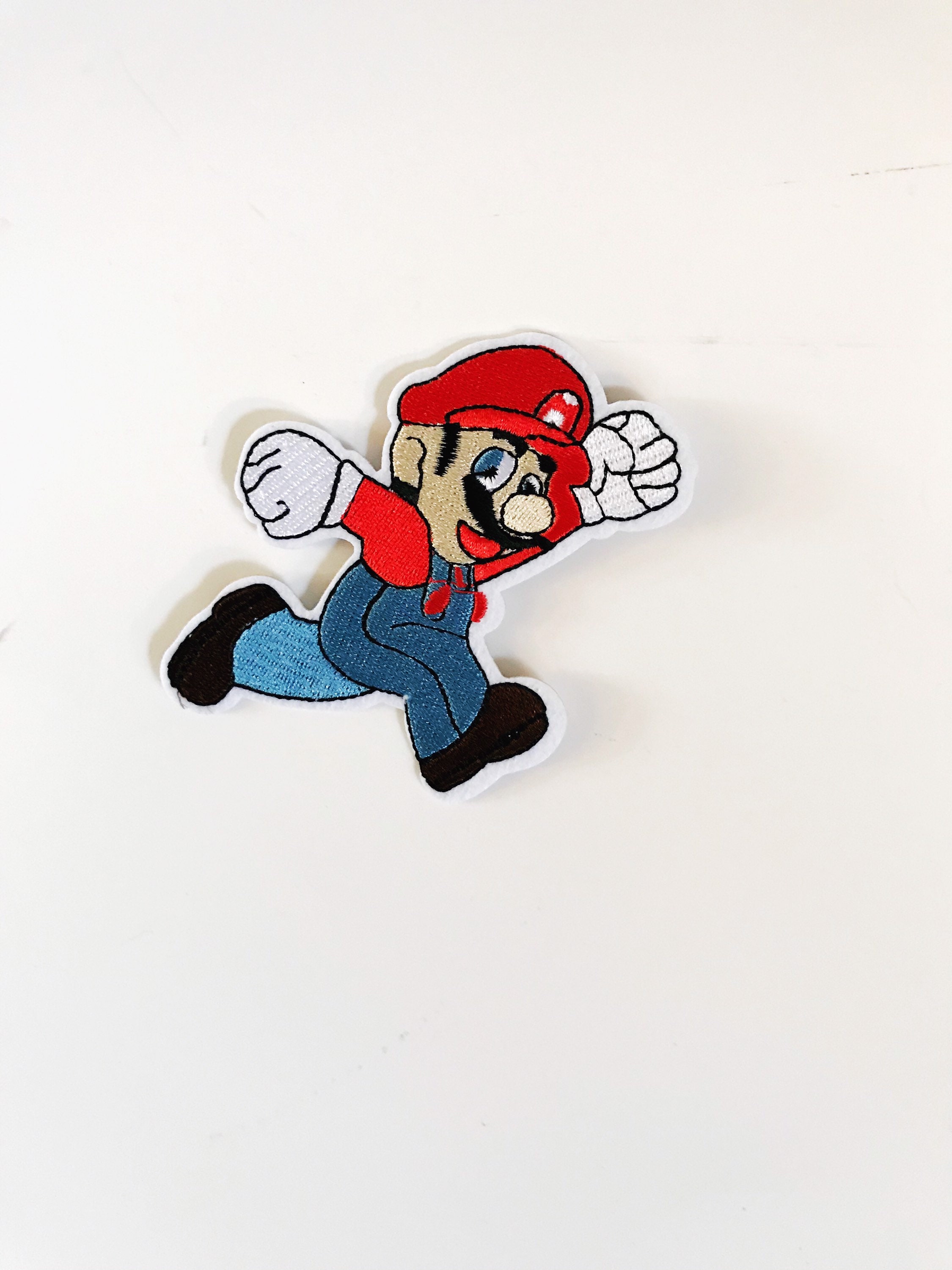 Mario Patch Video Game Iron Patch Super Mario Leaping Novelty | Etsy