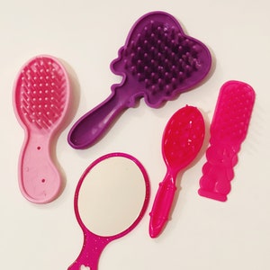 Doll Combs and Brushes Barbie Combs Brushes Doll Mirror Accessories ...
